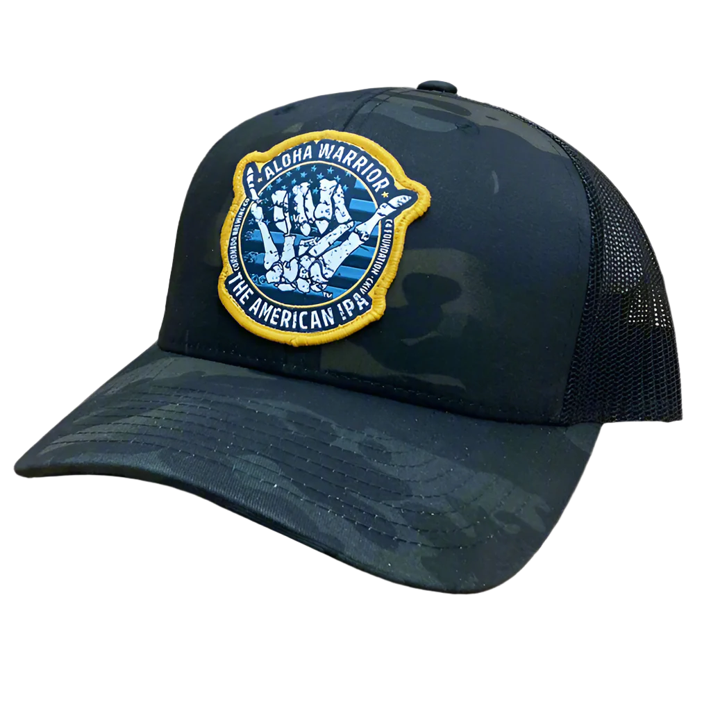 Shop Aloha Warrior American IPA Trucker Hat | Black Multicam – Coronado ...