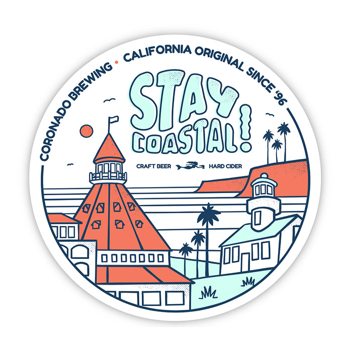 Shop CBC Stay Coastal Beach Stamp Vinyl Sticker (4" x 4") – Coronado ...